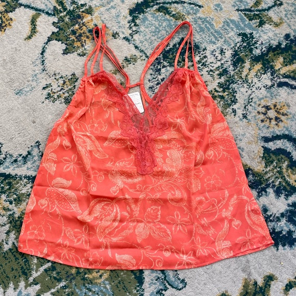 Free People | Tops | New 58 Intimately Free People Coral Orange Satiny ...